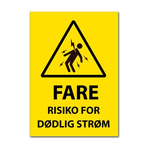 Fareskilt - Risiko for dødelig strøm