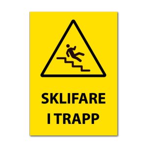 Fareskilt - sklifare i trapp